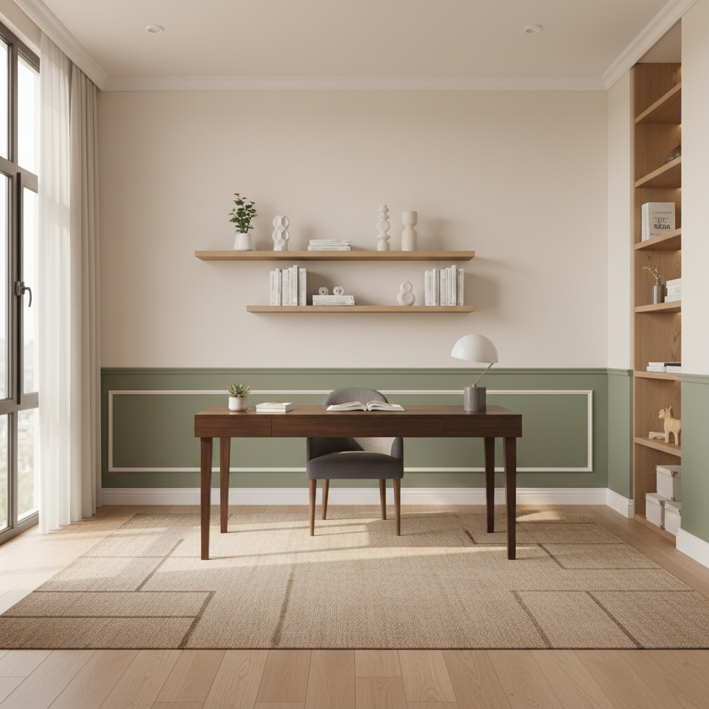 Modern Chair Rail Home Office: Outdated or Smart Design?