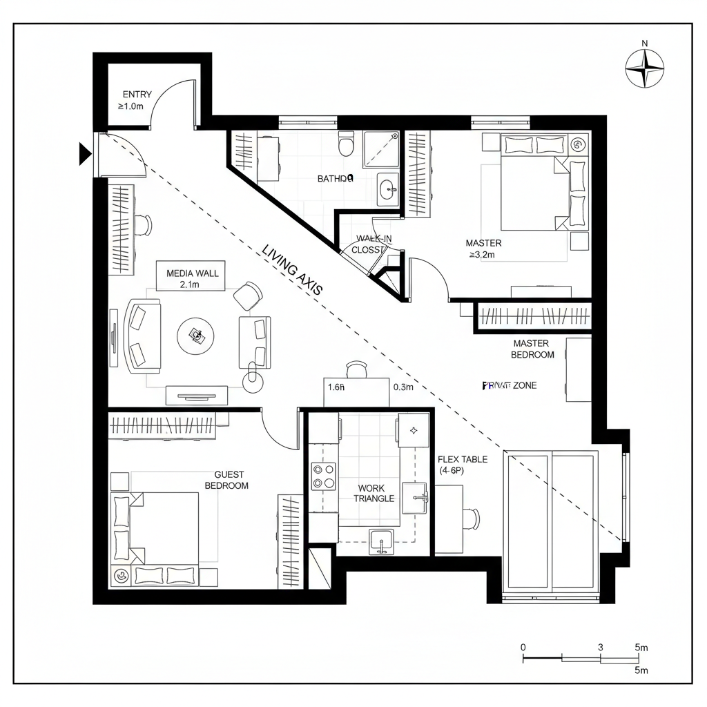 Soviet Apartment Block Floor Plan—Future Interface Design