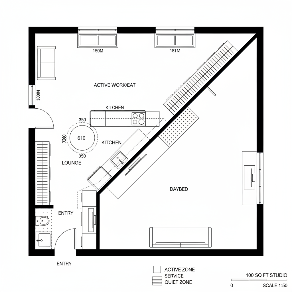 100 Sq Ft Floor Plan: Fix Cramped Layout With 3 Ideas