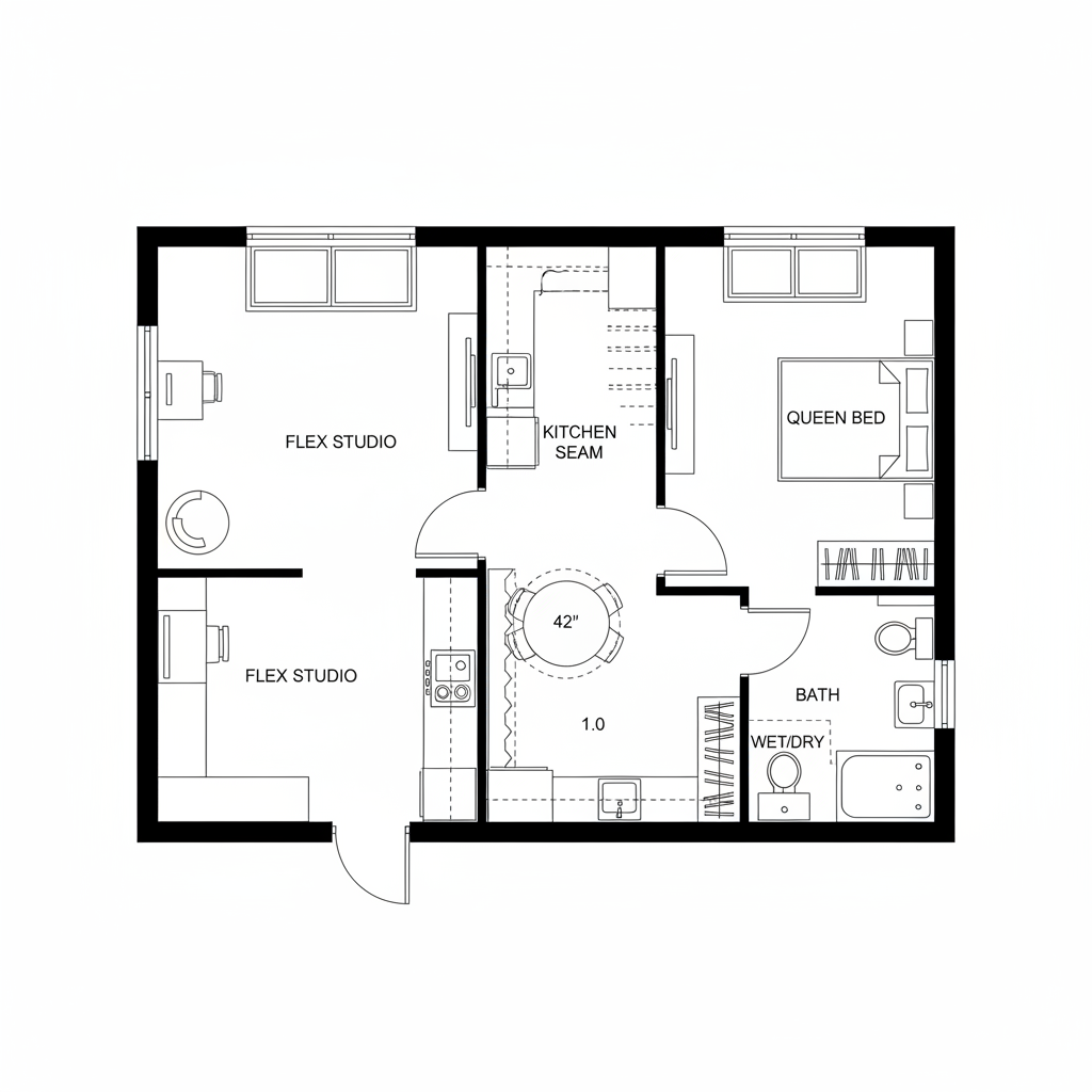 1-Bedroom Guest House Floor Plans: Future-Ready Micro Hospitality