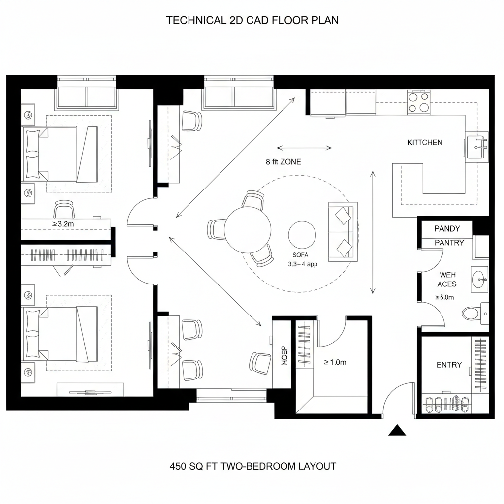Two Bedrooms, 450 Sq Ft: Future-Proof Micro-Flat Layouts