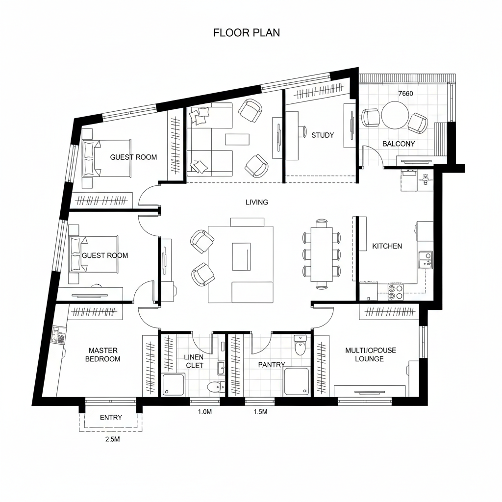 4 Room House Plan with Balcony That Fixes Tight Layouts