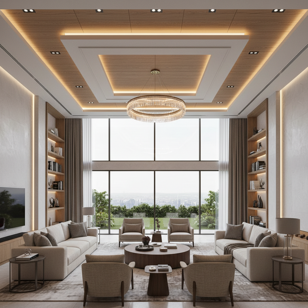 Double Height Living Room Too Empty? False Ceiling Design Fix