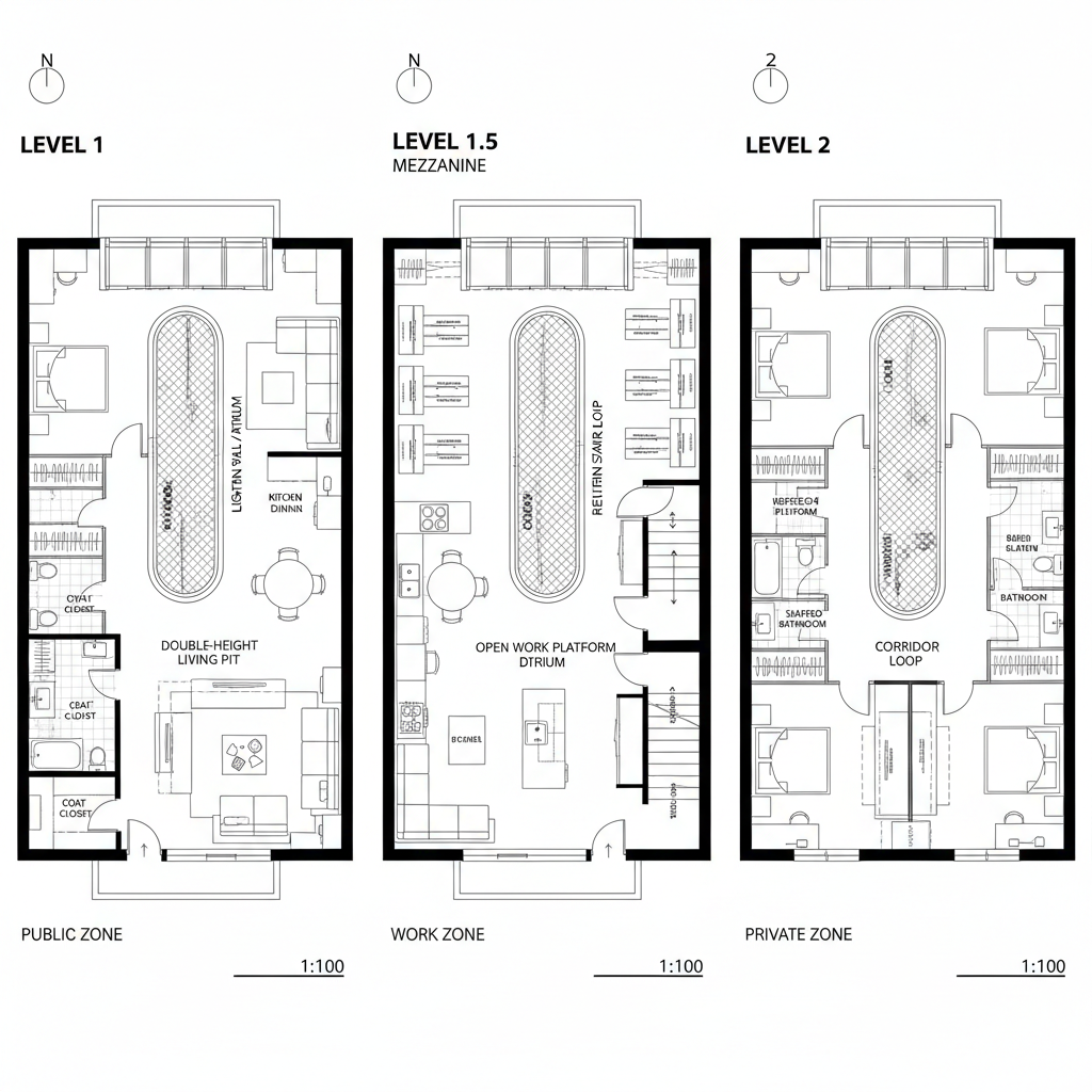 Slit + Two Floors Apartment Plan — Future Interface Design