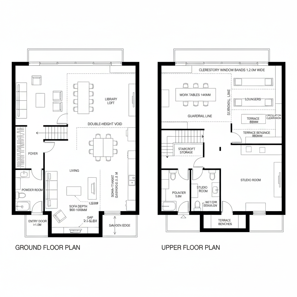 6-BHK Double-Floor 3D Plan: Future Interface Design
