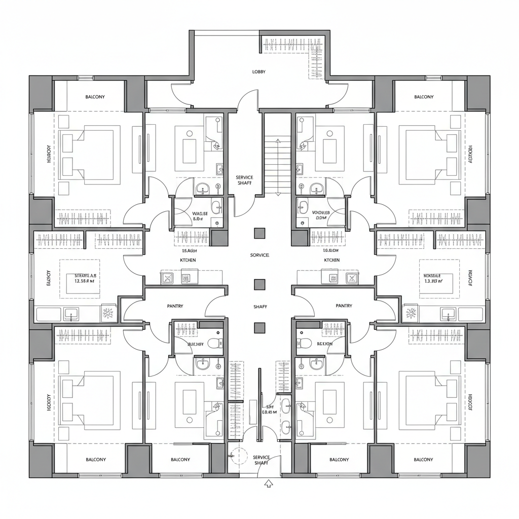 Eight-Unit Apartment Floor Plans—Designing Flow, Sightlines, and ...