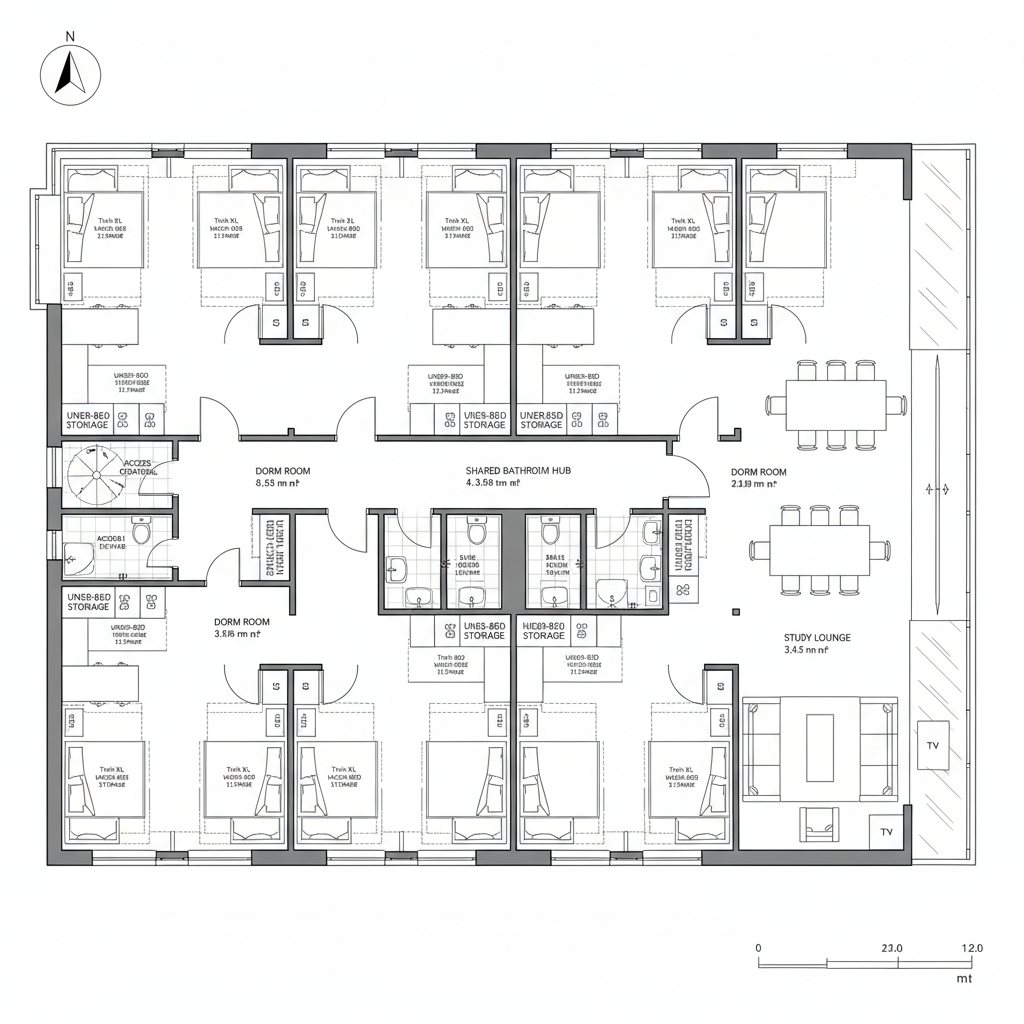 Simple Boys Hostel Floor Plans – Future-Ready Student Living