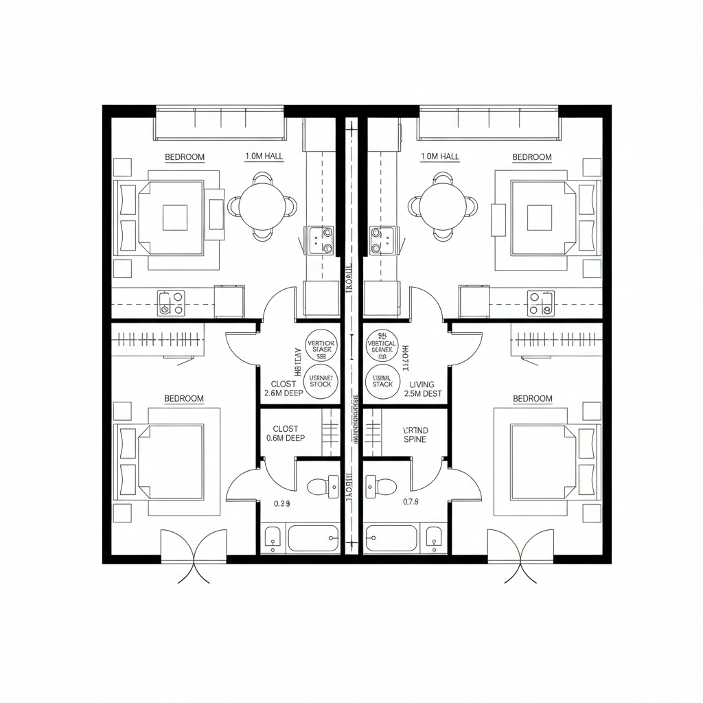 2 Unit Apartment Floor Plans: Fix Noise & Privacy Issues