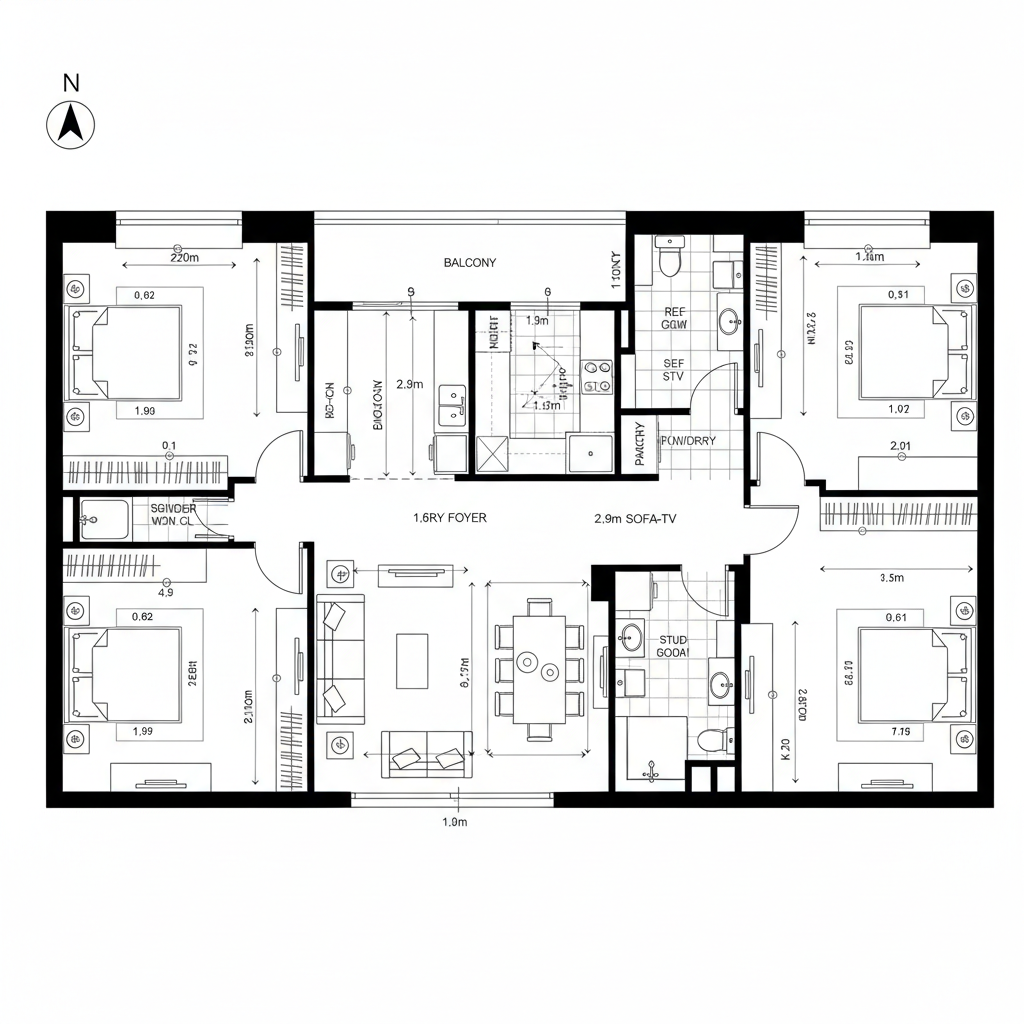 Skyon 4 BHK Floor Plan: Future-Ready Spatial Interface