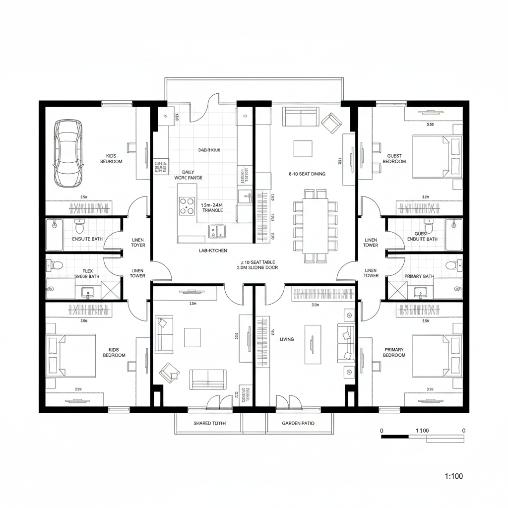 Ground Floor 4 BHK House Plans: Interface-First Layouts