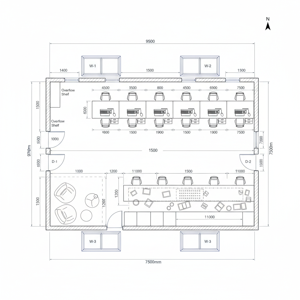 Simple Computer Lab Floor Plan for Primary School | Future-Ready Design