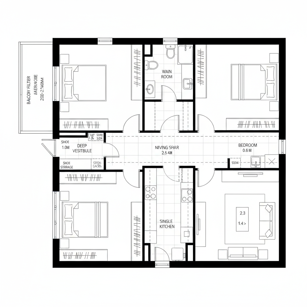 SMR West-Facing Apartment Floor Plan — Future-Ready Interface Design