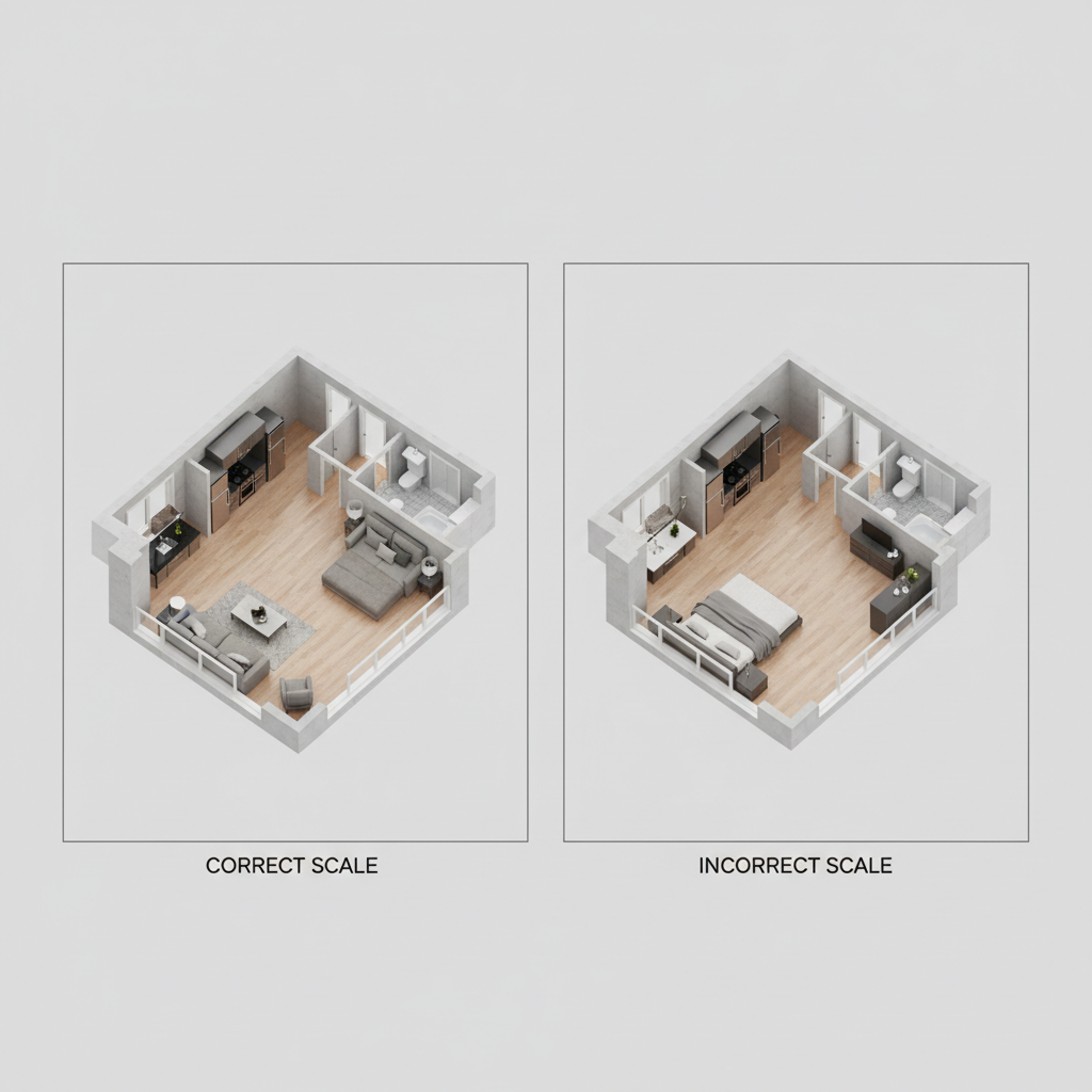 Fix Distorted 3D Isometric Floor Plan