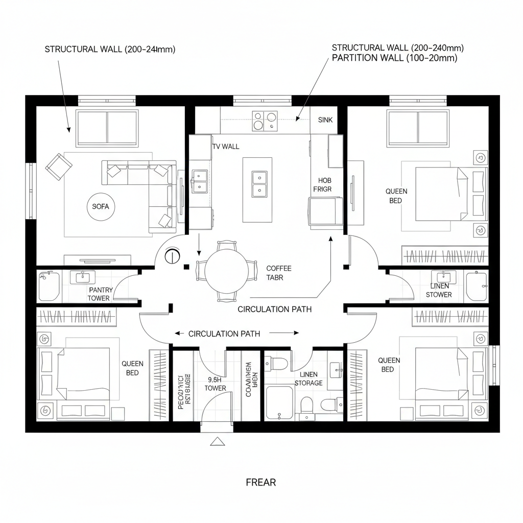 2 BHK Floor Plan for Independent House That Fixes Privacy