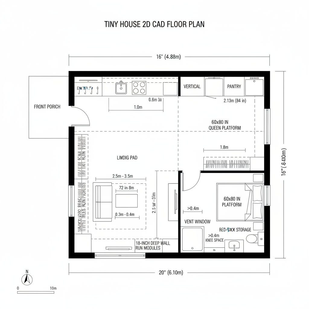 16x20 Tiny House Floor Plan That Doesn’t Feel Cramped