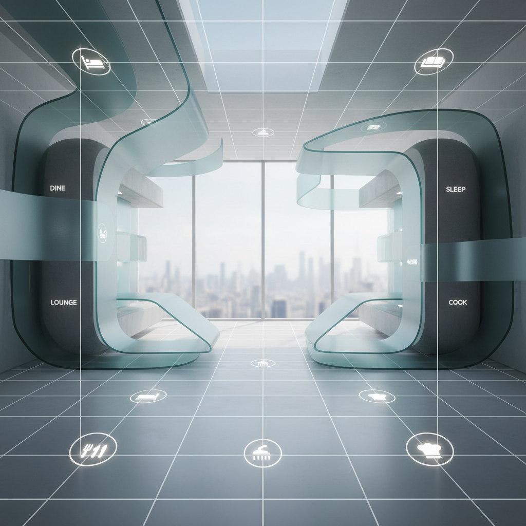 450 sq ft Floor Plan: Futurist Residential Layouts