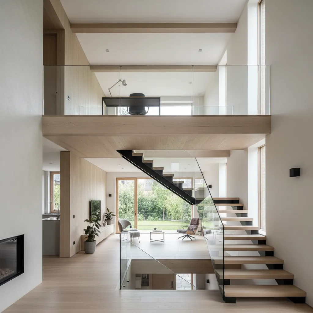 Two-Story Plan with Mezzanine Study — A Vertical Interface for Hybrid ...