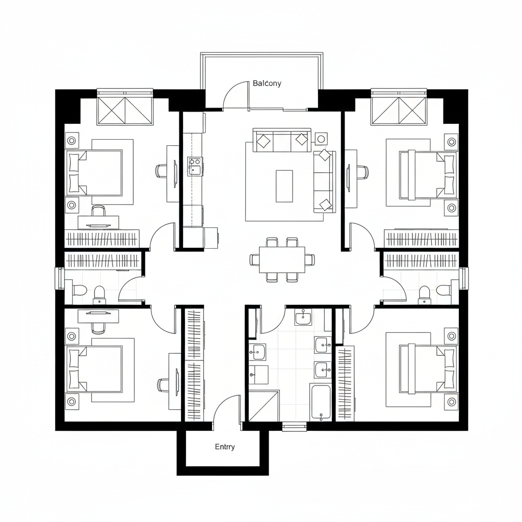 Future-Ready 3BHK Floor Plans: Split Spines, Sliding Studies, Ring Loops