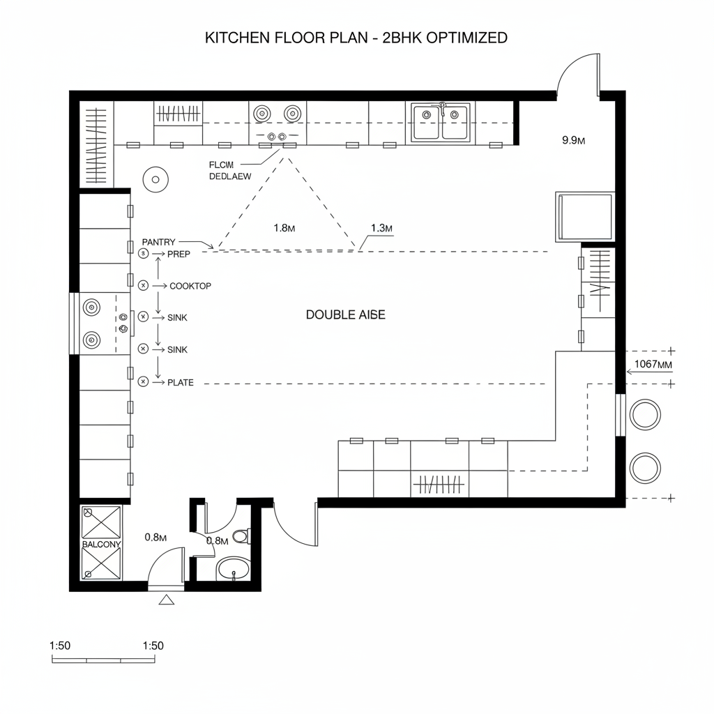 Jaypee Kosmos 2 BHK Floor Plan: Future-Living Interface