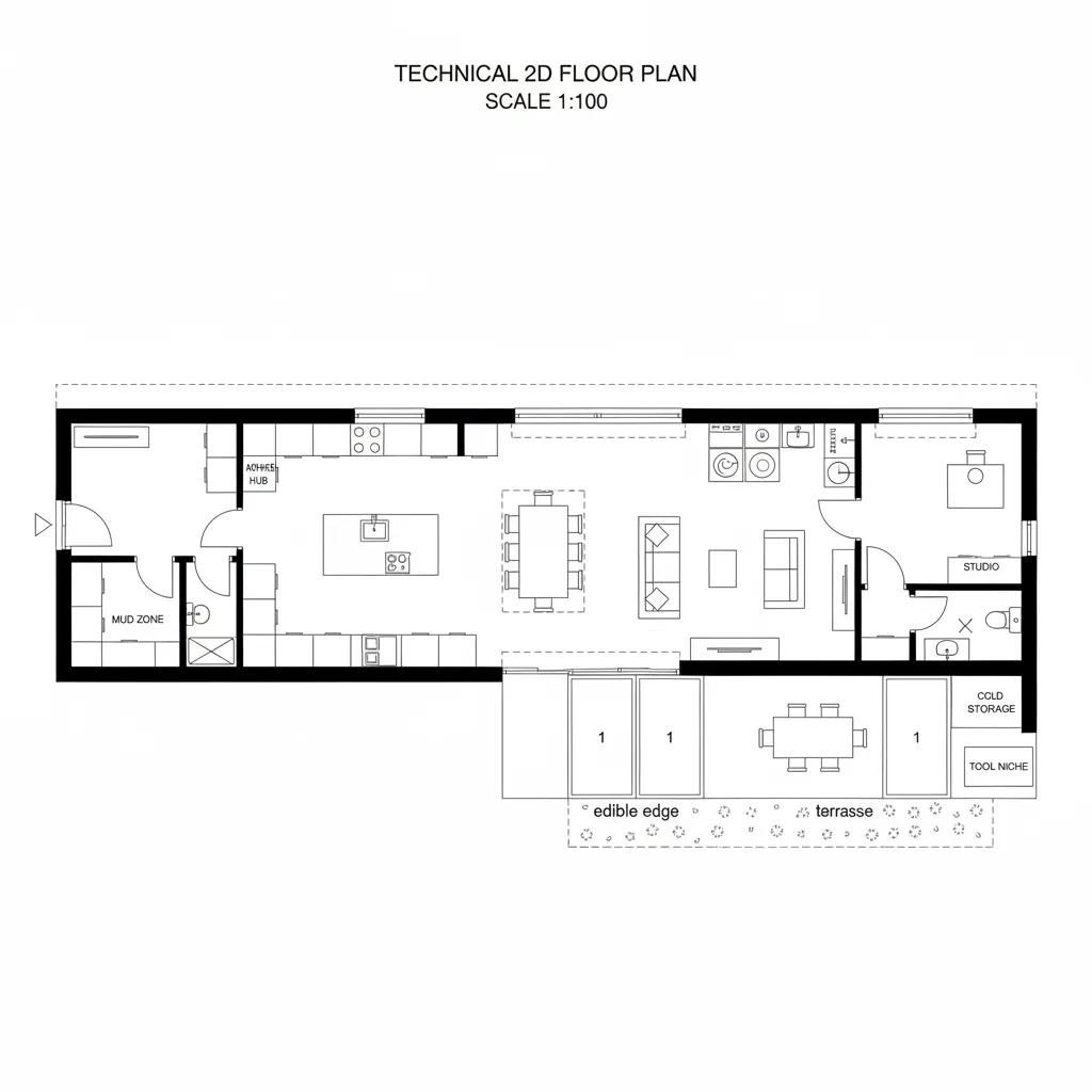 Single-Story Layout with Garden — Future-Ready Spatial Interface