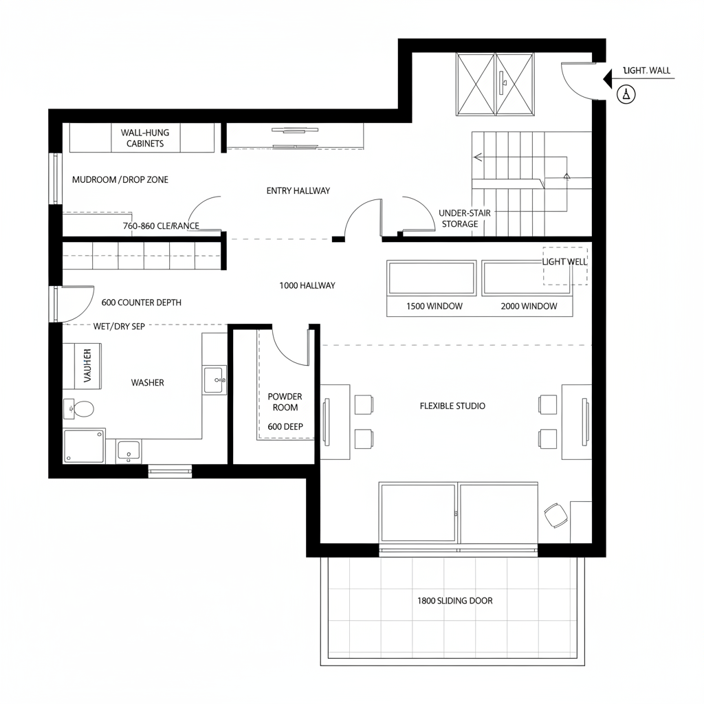 House Plan 1232, Three Floors: A Futurist Flow Blueprint