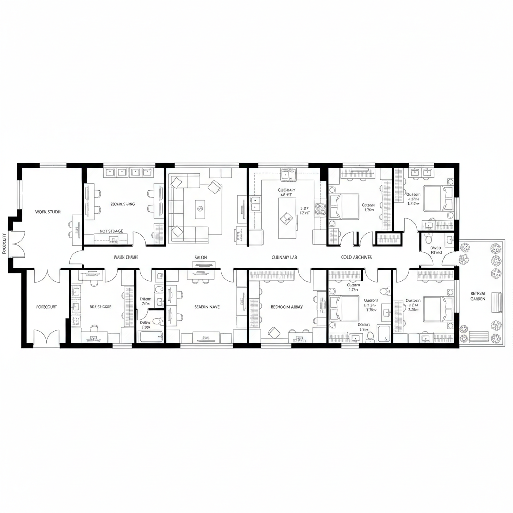 Innovative Floor Plan for a 40,000 sq ft Plot