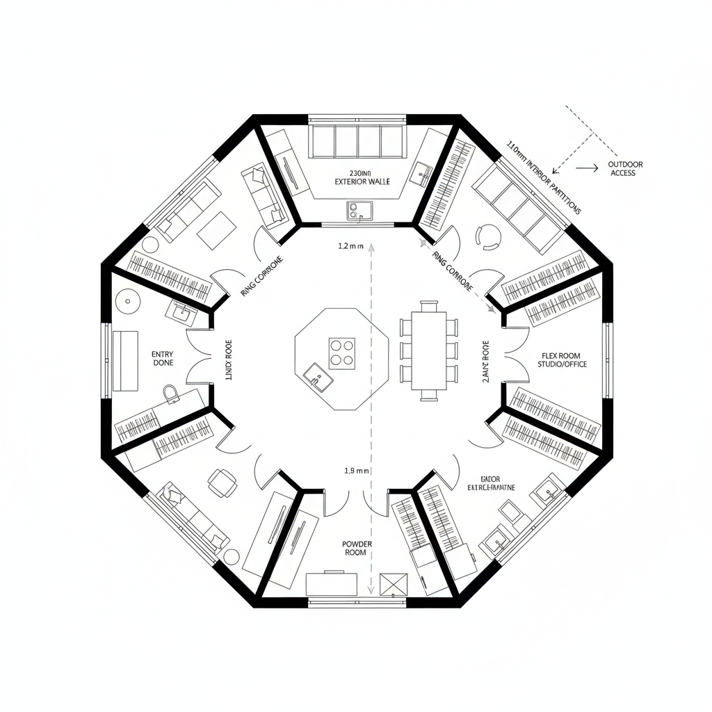 Hexagonal 2 Floor Home Plan—Future-Coded Living