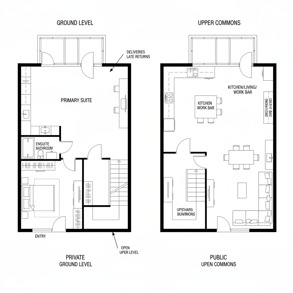Small Home Chaos? 2 Floor Plan That Splits Work and Sleep