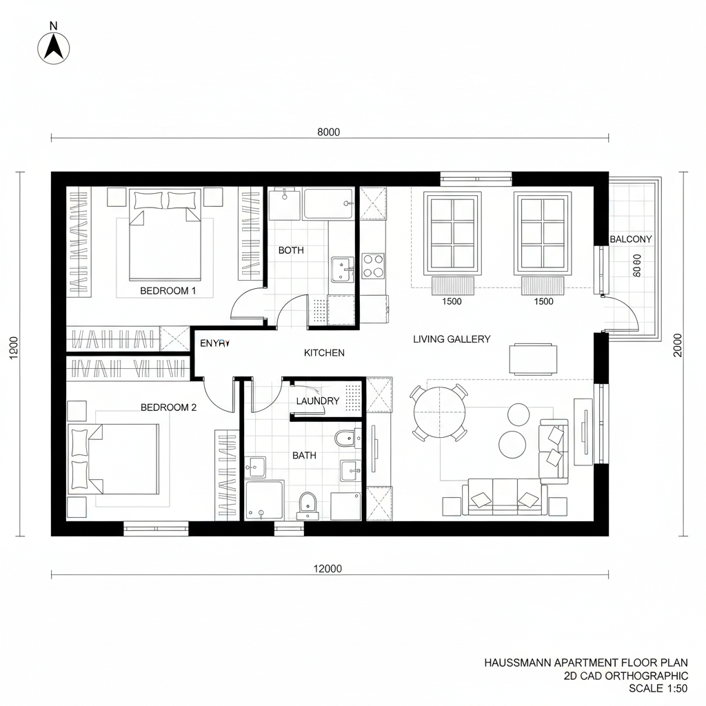Paris Apartment Floor Plan: Futurist Layout Logic by a U.S. Residential ...