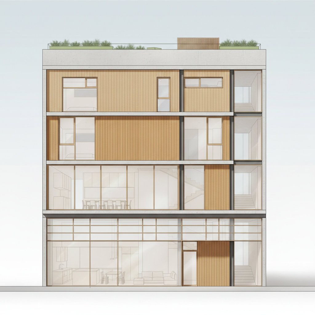 Multi-Storey Mixed-Use Residential Layout: Fix Noise & Privacy