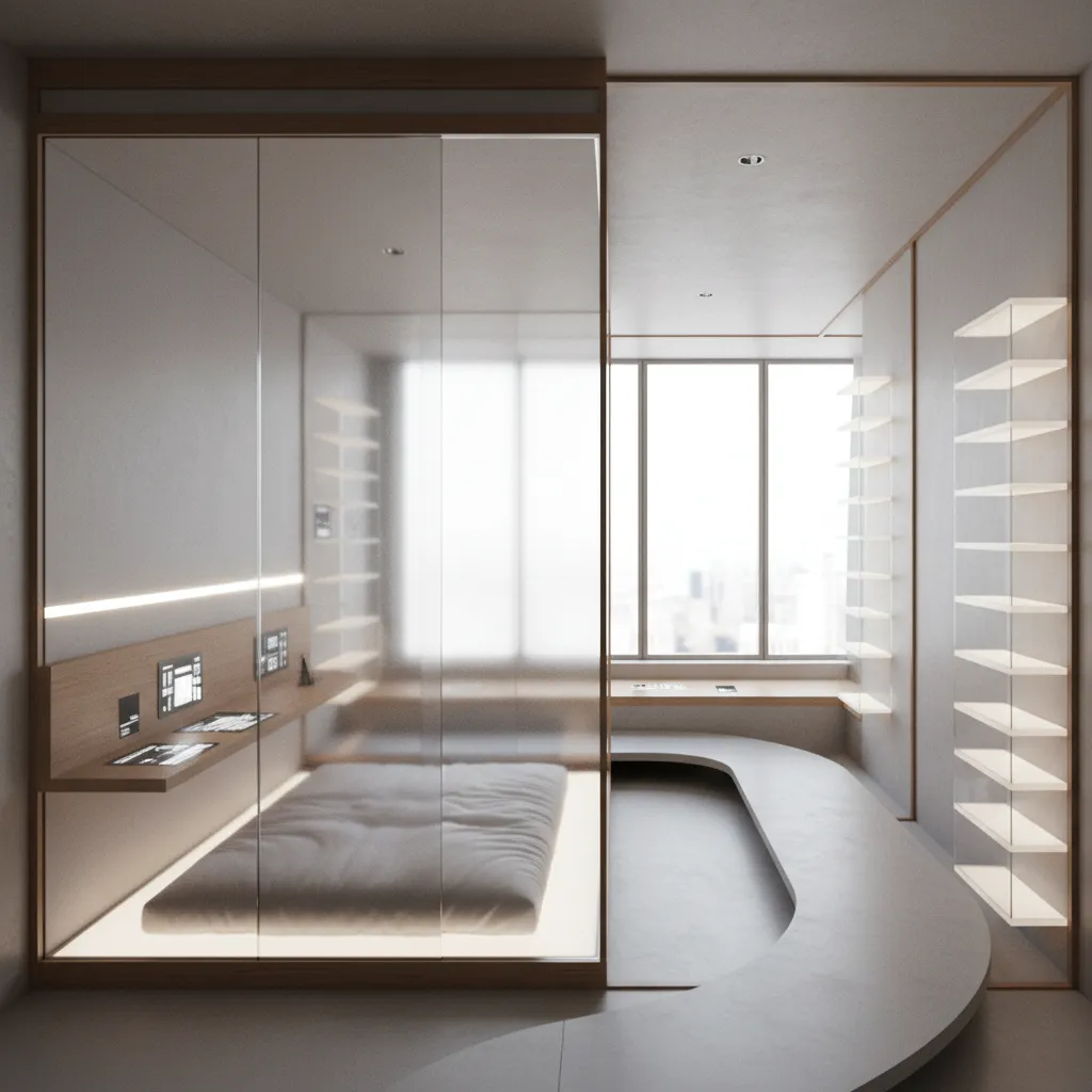 One-Room Apartment Floor Plan: Future Interface Design