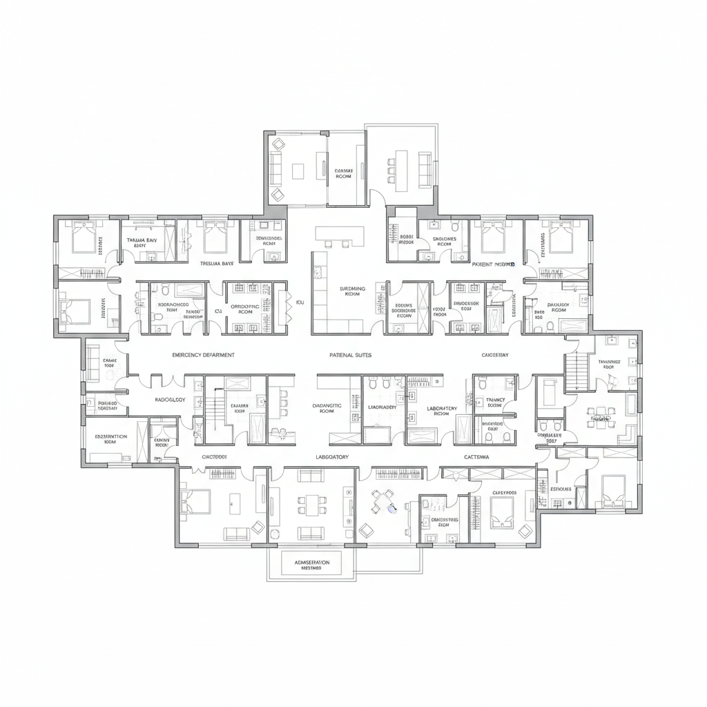 Denah Rumah Sakit DWG: Panduan Desain & Layout