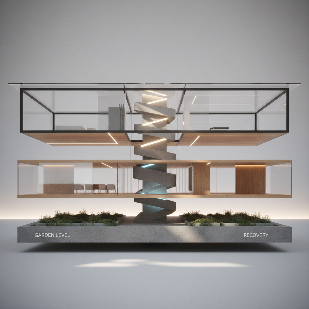 House Plan 1232, Three Floors: A Futurist Flow Blueprint