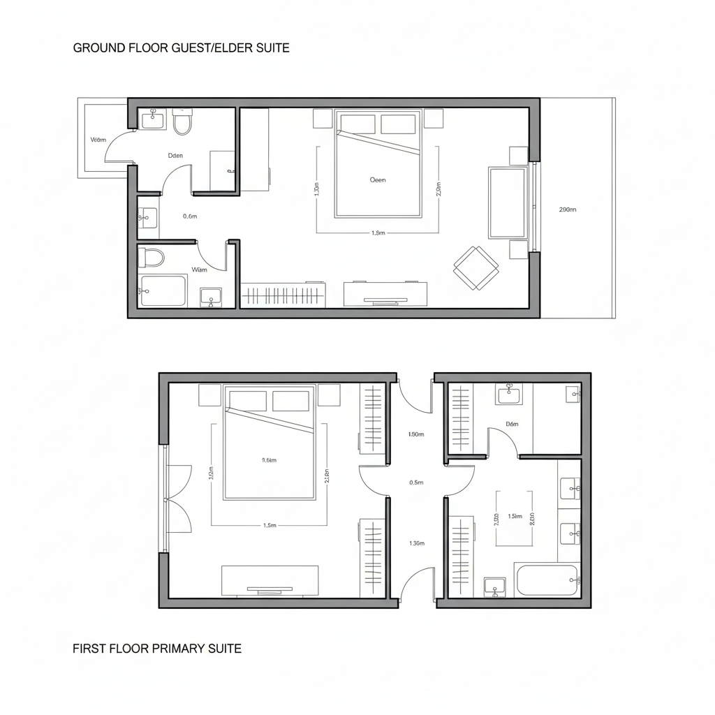 Ground + First Floor Plan 5 Bedroom – Future Interface Design