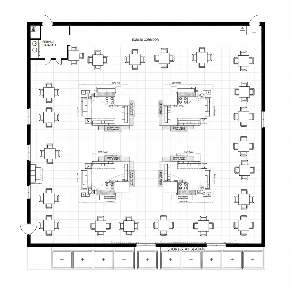 Simple Cafeteria Floor Plan — Future-Ready Spatial Interface