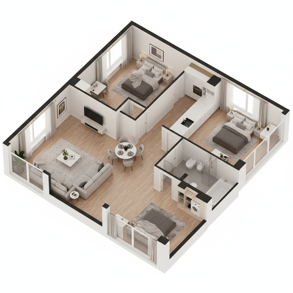 Fix Distorted 3D Isometric Floor Plan