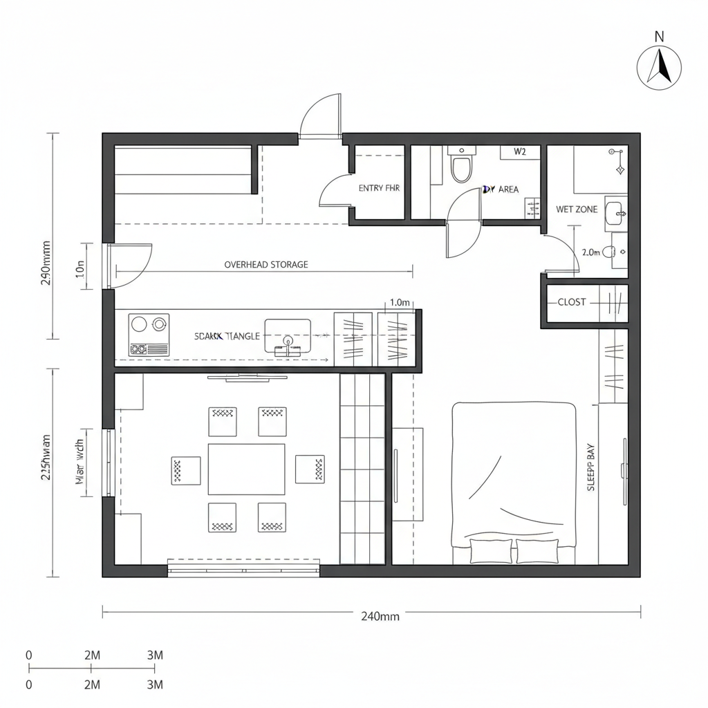 Small Japanese Apartment Floor Plan—Future Logic in Compact Living