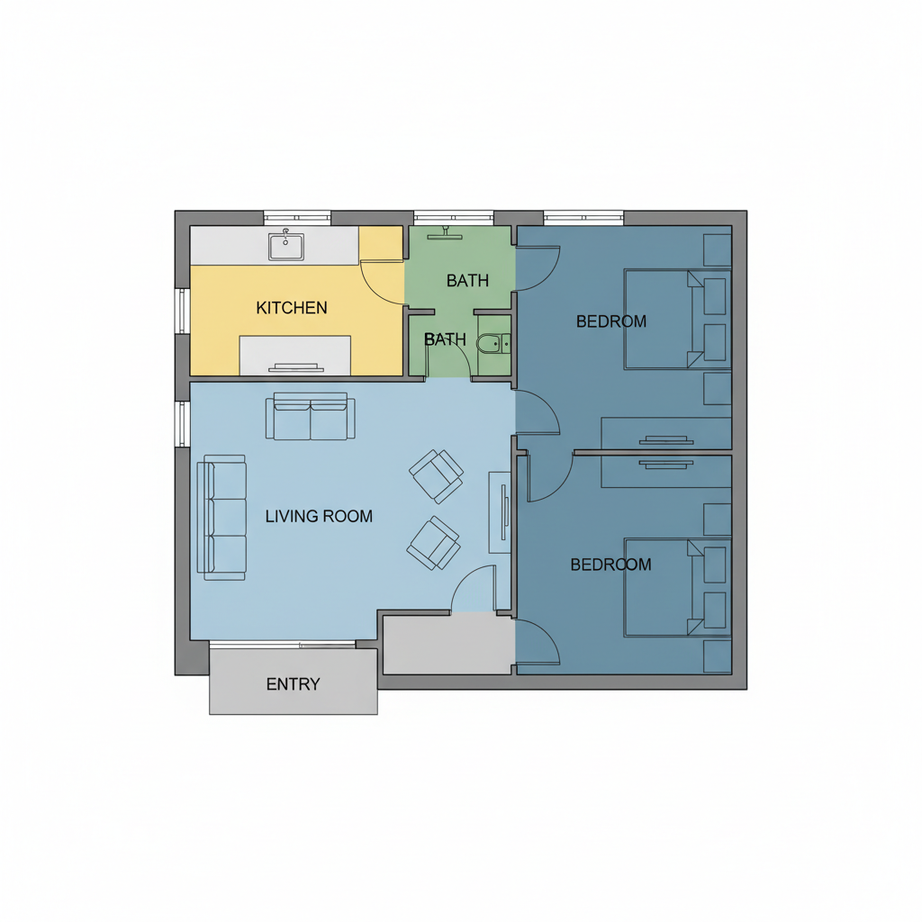Denah Rumah 9x12 4 Kamar yang Nyaman