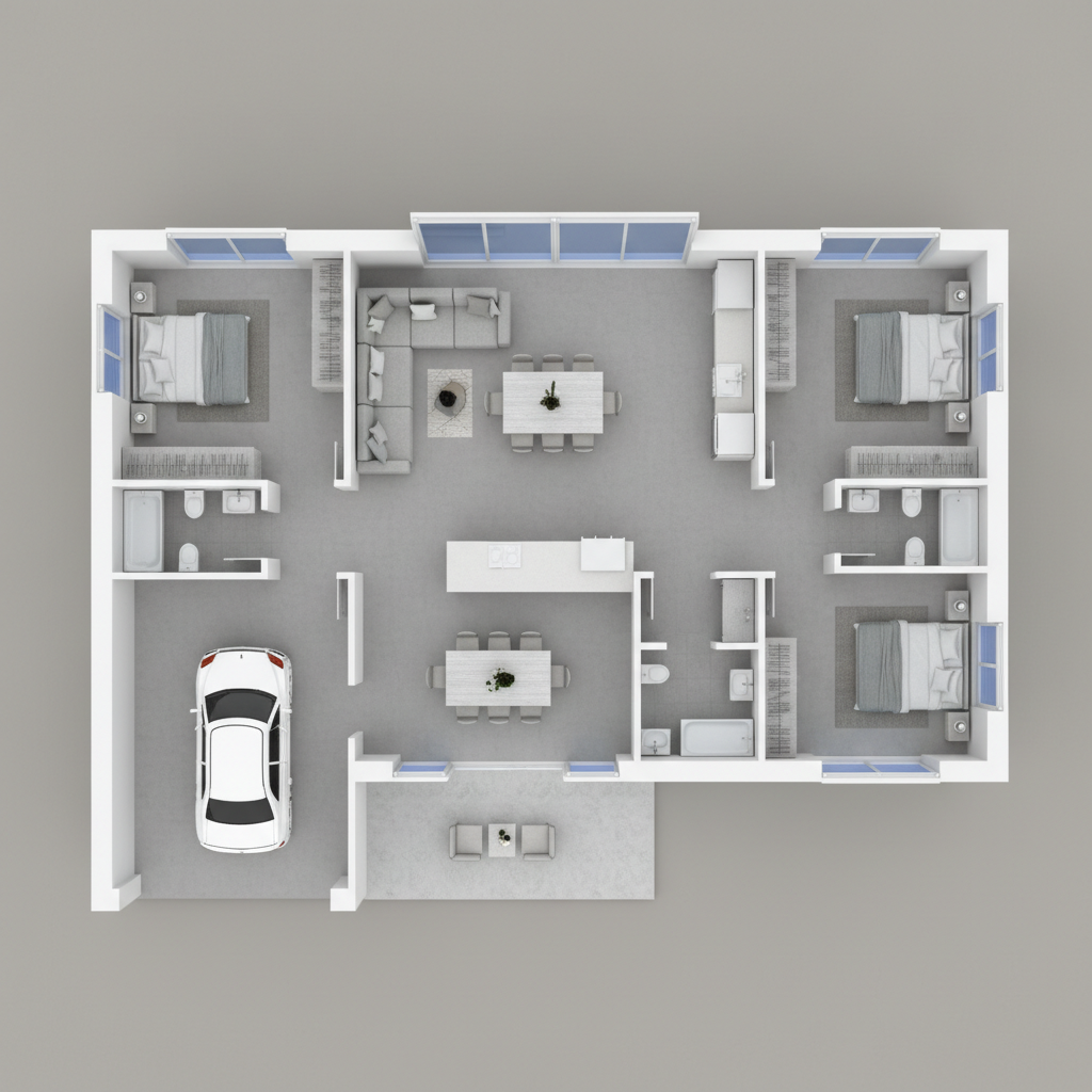 Desain Rumah Mewah Modern 1 Lantai yang Elegan