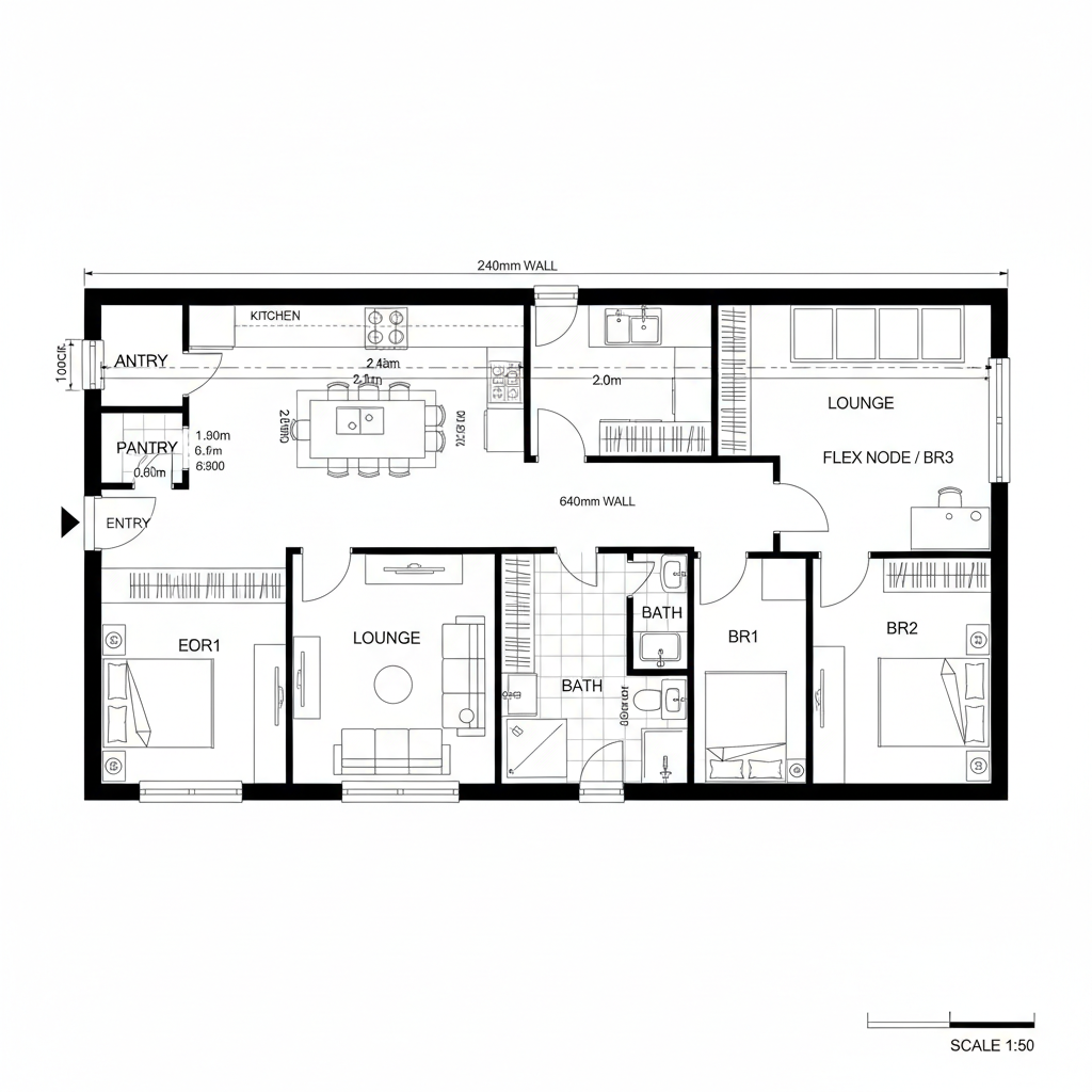 Simple 3-Bedroom Floor Plans as Future Interface