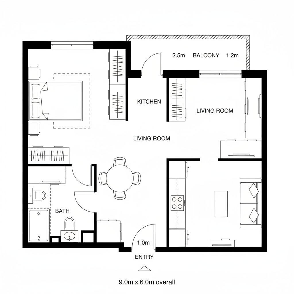 1 BHK Floor Plan: Which Layout Fixes a Cramped Flat?