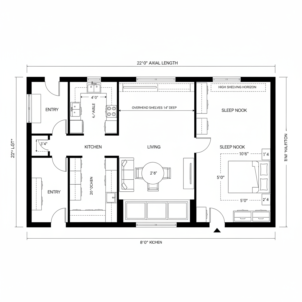 Simple Floor Plan Layout with Measurements—Future-Ready Spatial Interface
