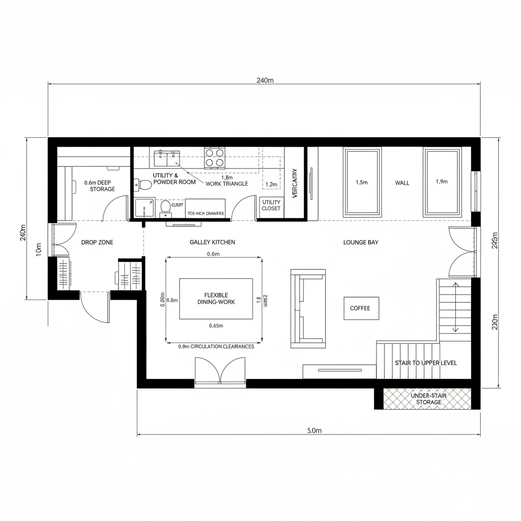 Two-Story 500 sq ft Home Plan — Future Interface Design
