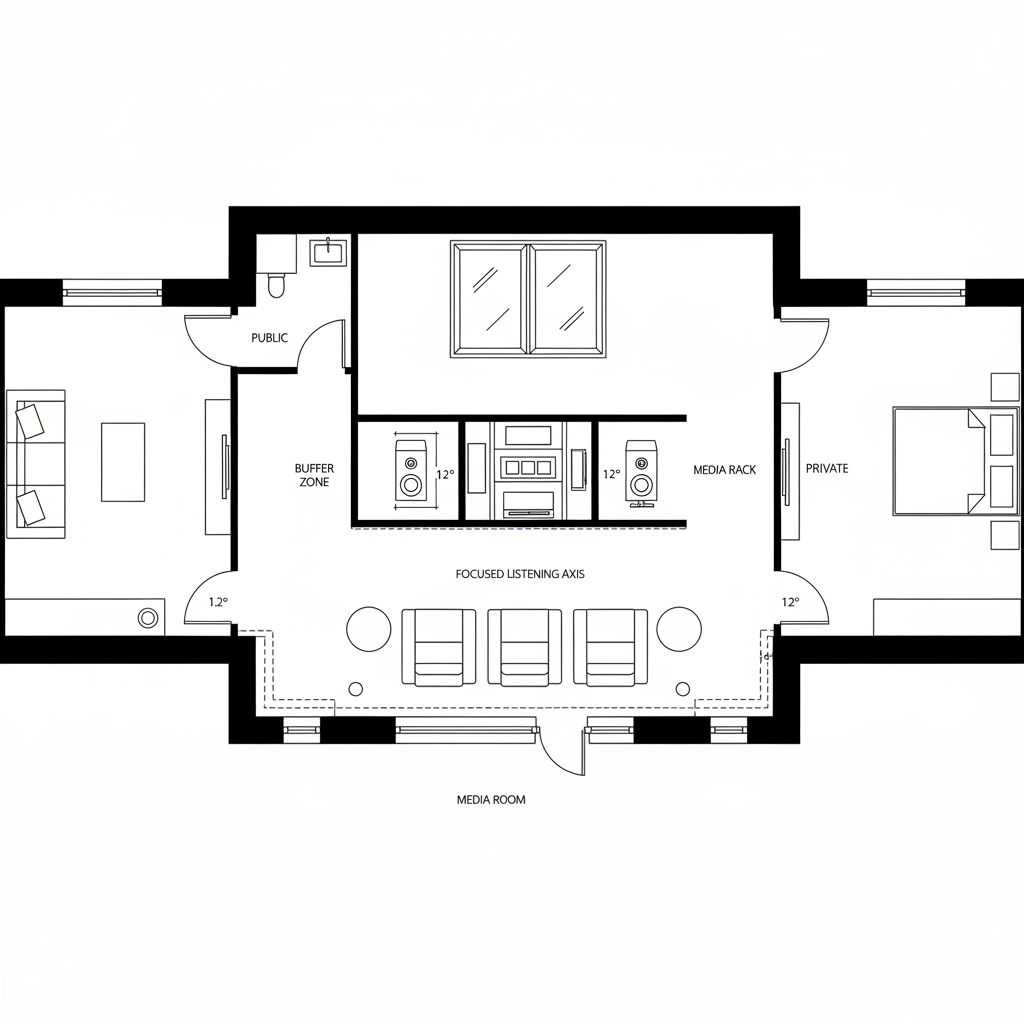 Three-Way Floor Speaker Plans with Future-Lifestyle Spatial Logic