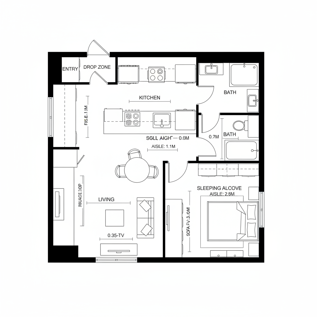 440 Sq Ft Floor Plan: Fix a Too-Small Studio With 3 Layouts