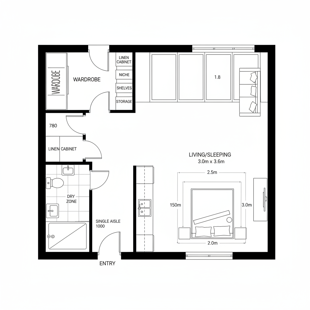430 Sq Ft Floor Plan: Fix a Cramped Studio Layout