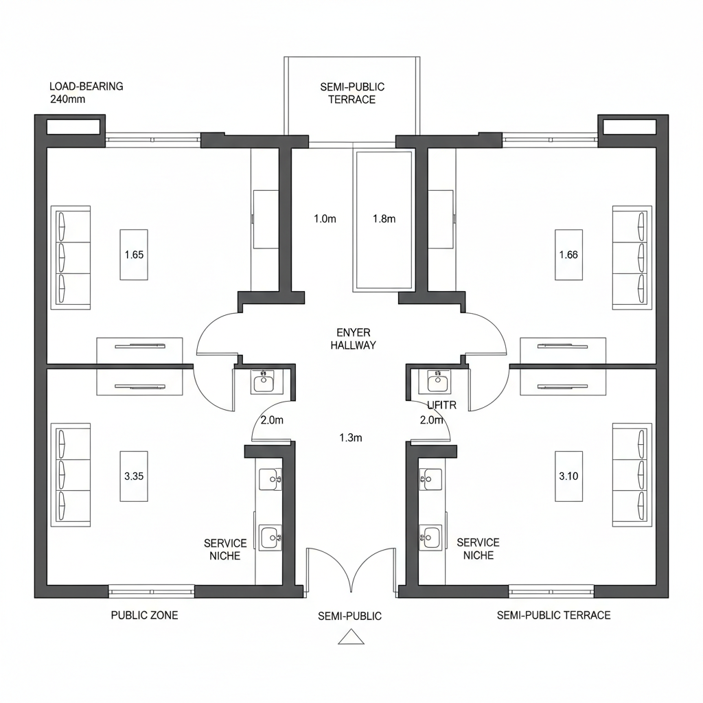 House Plan with Symmetrical Layout — Future-Ready Symmetry by a U.S ...