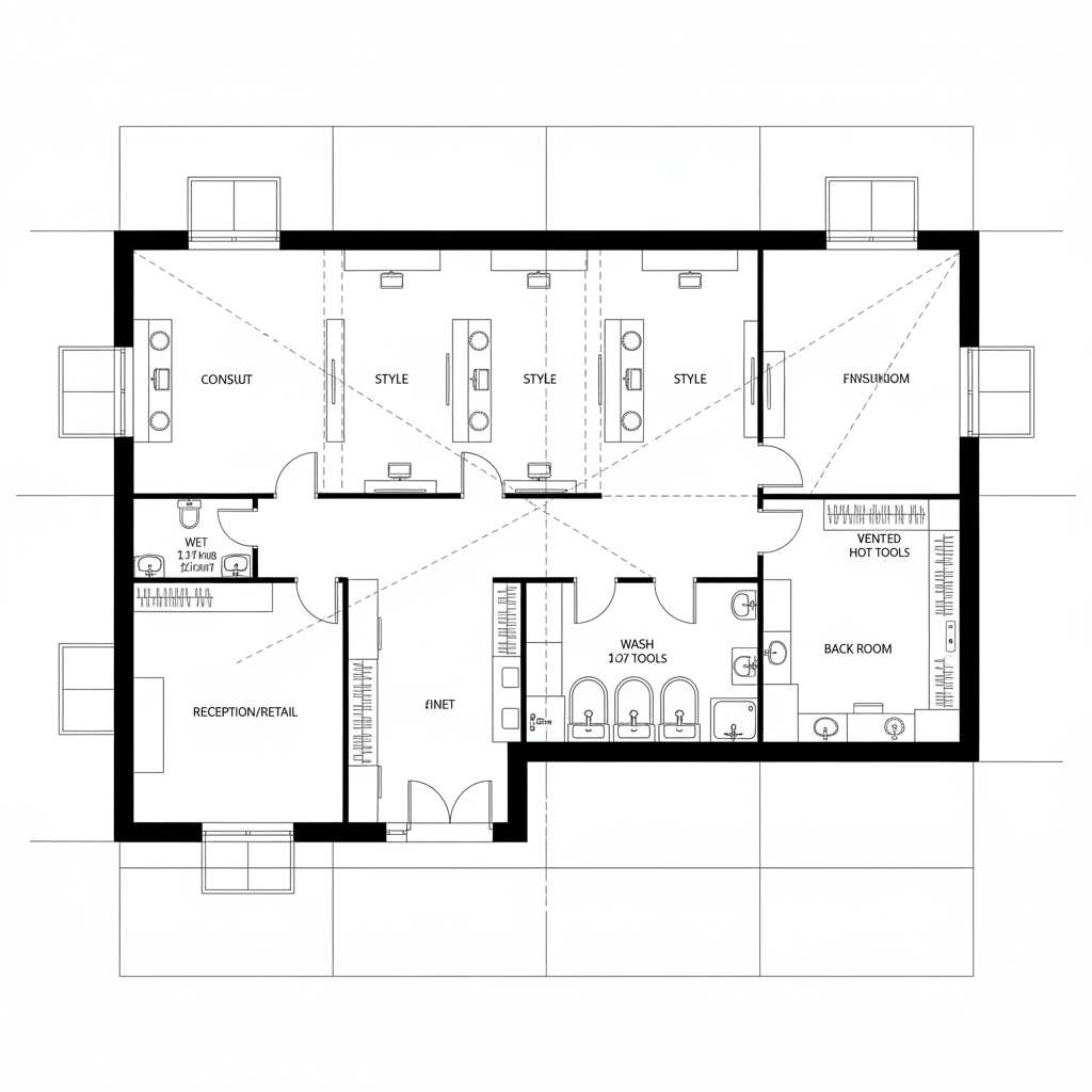 1200 sq ft Salon Floor Plans: Future-Ready Layouts