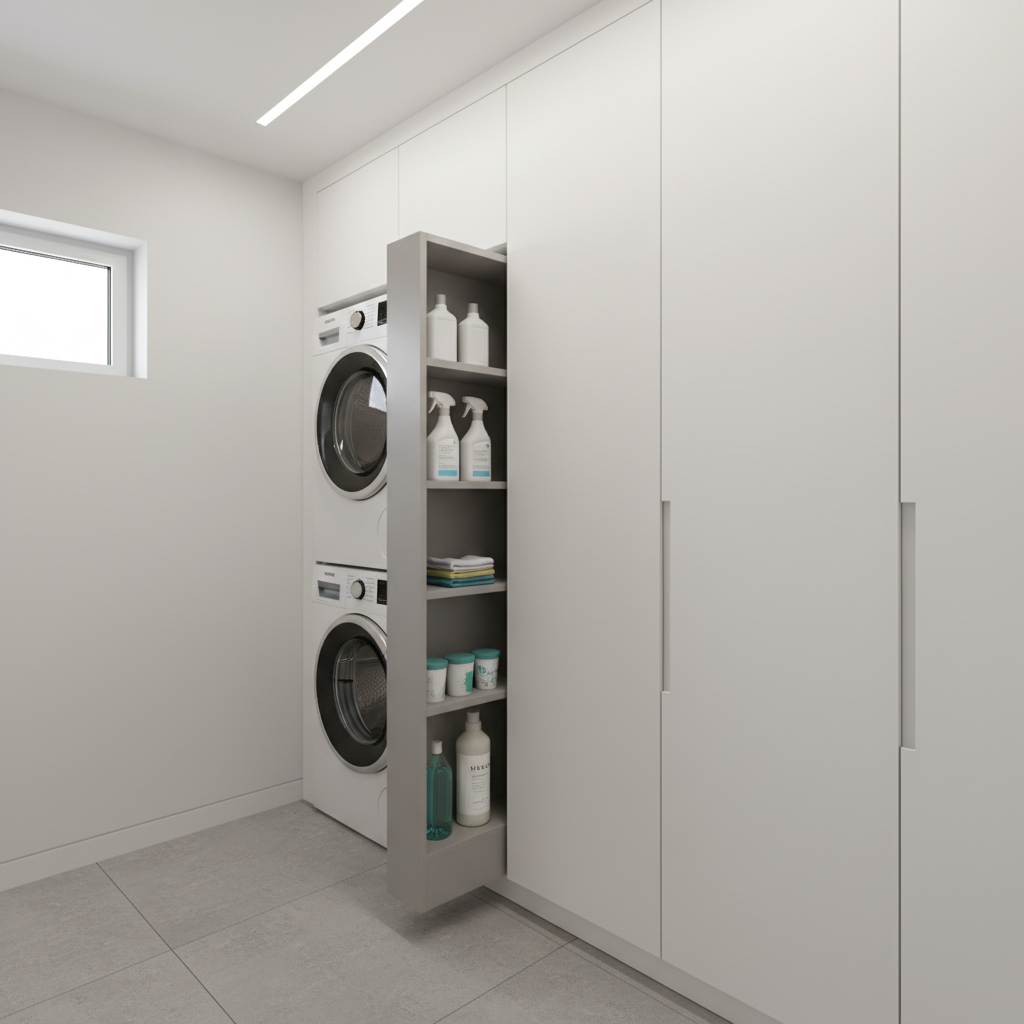 6 x 12 Laundry Mudroom Too Cramped? Use Vertical Storage