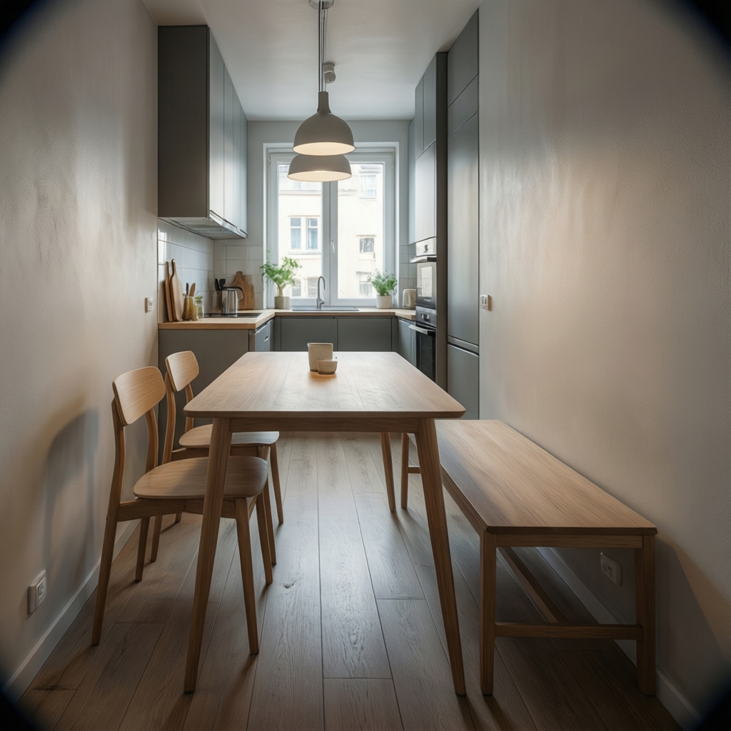 Kitchen Too Narrow for a Table? Try a Slim Rectangle